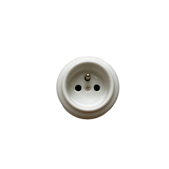 PORCELAIN FRENCH SOCKET Surface Mounted White Diameter 2.5" OLDE WORLDE ...