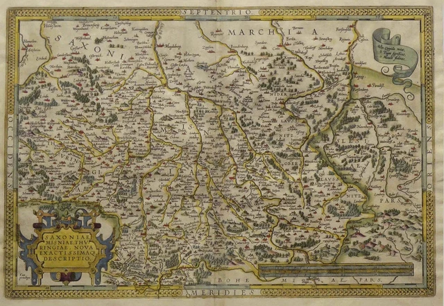 SASSONIA TURINGIA LAUSITZ Originale Incisione Cartina Geografica ...