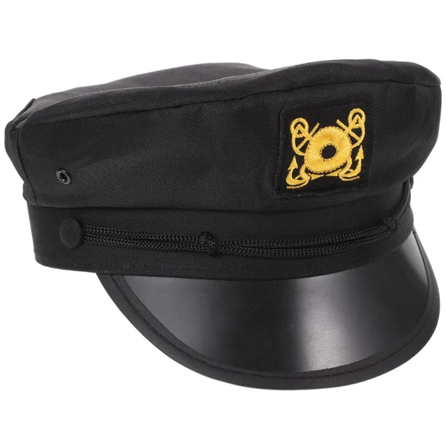 BLACK CAPTAIN'S MAN Bridegroom Nautical Sailor Hat Captains Hats £16.62 - PicClick UK