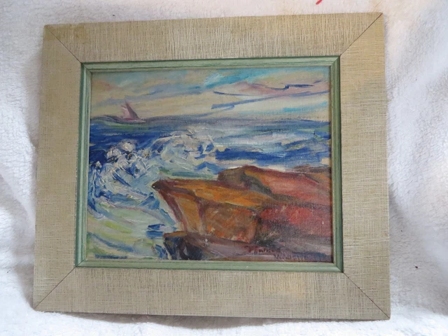 ARTISTE LISTÉ FRANCES Laughlin Wadsworth O/B Peinture Signée Gloucester ...