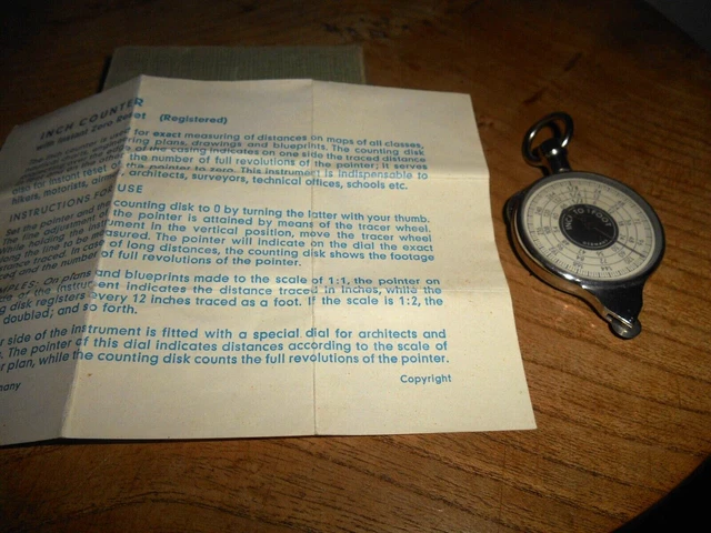 MAP READING EQUIPMENT.... German Made INCH COUNTER £4.95 - PicClick UK