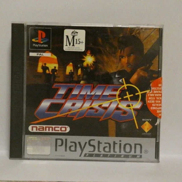 TIME CRISIS PS1 Arcade with MANUAL Shooter Playstation Game Namco Sony ...