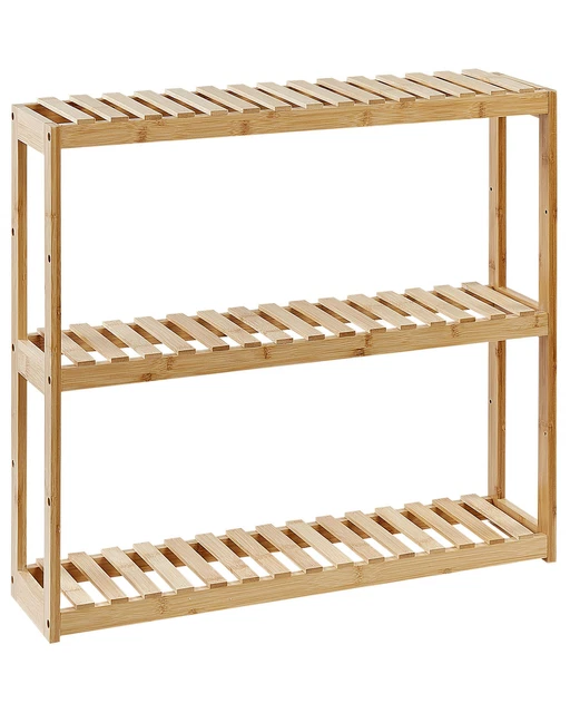 ETAGÈRE MURALE EN Bambou pour Salle de Bain 3 Etagères Bois Clair Paducah EUR 49,99 - PicClick FR