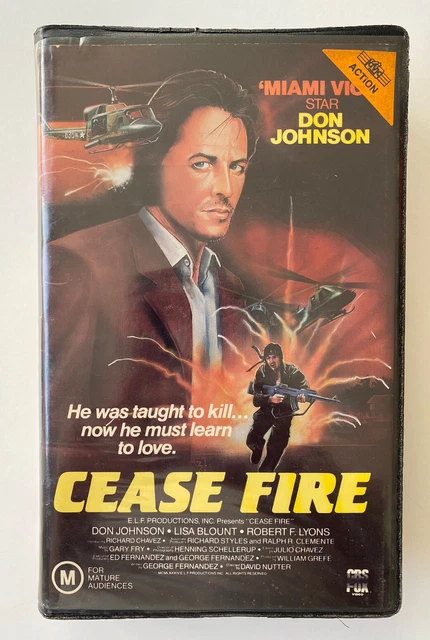 CEASE FIRE [VHS] CBS Fox Video Ex-Rental Tape Clam 1985 Don Johnson ...