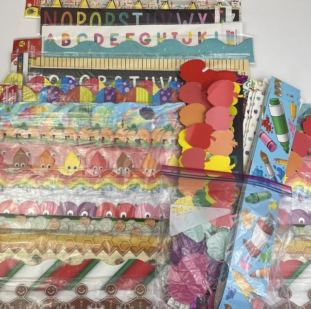 HUGE LOT BULLETIN Board Border Variety Teacher School Supplies ...
