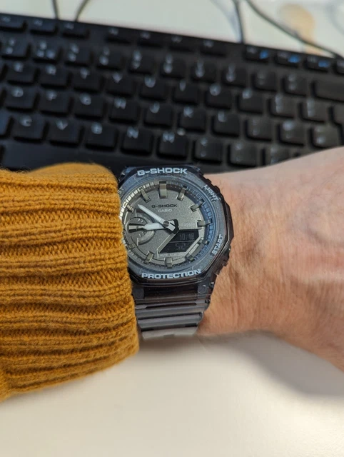 CASIO G-SHOCK SKELETON Metallic Dial Watch GA-2100SKE-7AER Casioak With ...