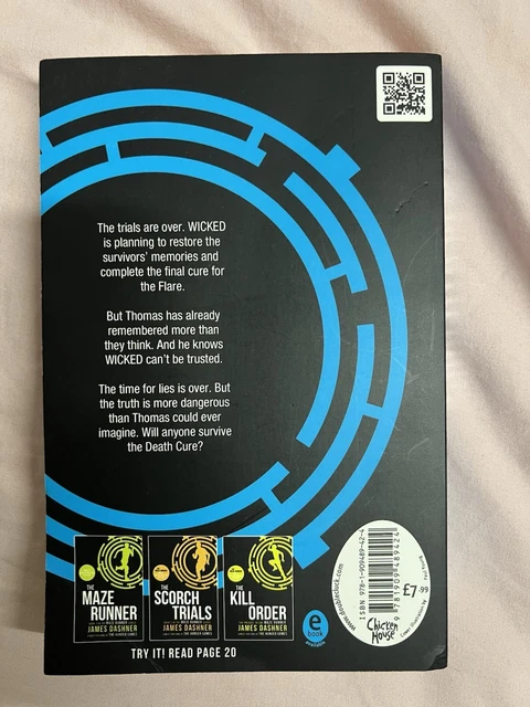 THE DEATH CURE James Dashner, Maze Runner Series, Paperback Edition £3. ...