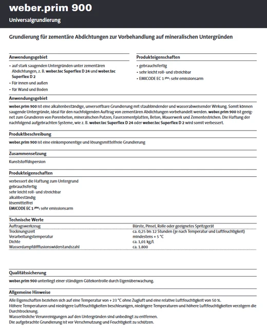 WEBER.PRIM 900 UNIVERSALGRUNDIERUNG Grundierung 5 Liter Gebinde EUR 34,99 - PicClick DE