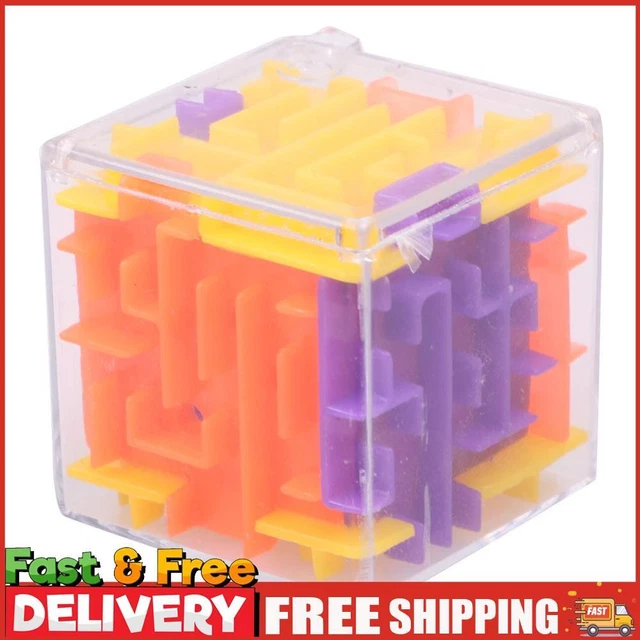 3D MAZE CUBE Plastic Transparent Labyrinth Rolling Ball Toys for ...