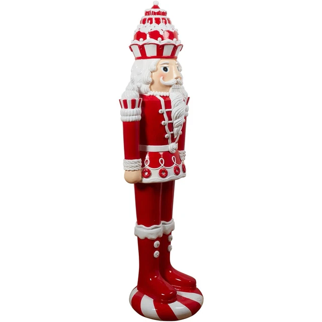 4FT LED CANDY Cane Nutcracker 119cm Red & White Outdoor/Indoor ...