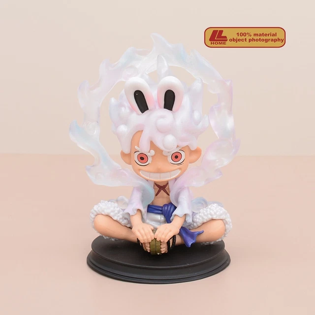 ANIME OP MONKEY D Luffy Gear 5th Nika Wear bunny ears Cute Figure Toy ...