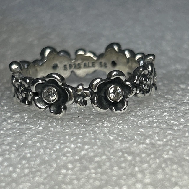 GENUINE RETIRED PANDORA 🌟 Flower Band Ring 🌟 Size 58 🌟 190122CZ £29.52 ...