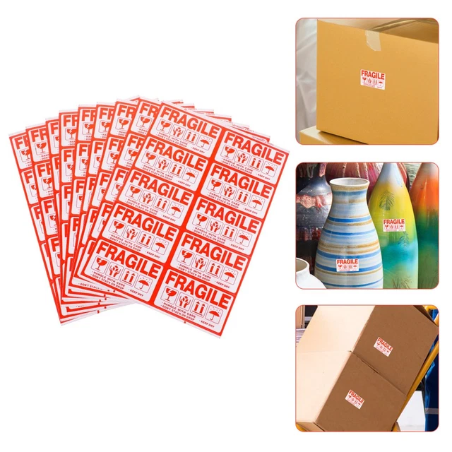 100 PCS REMOVABLE Fragile Stickers Shipping Warning Labels for ...