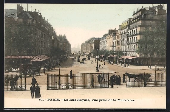 CPA PARIS, LA Rue Royale, vue prise de la Madeleine, vue de la rue EUR 5,00 - PicClick FR