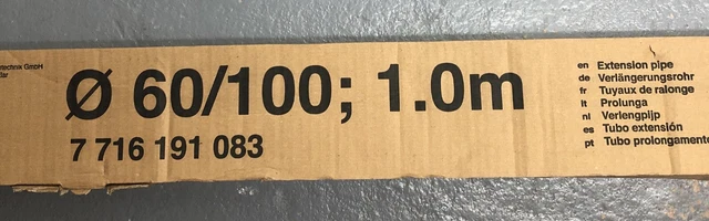 BOSCH WORCESTER GREENSTAR Flue Extension 1 Metre 60/100mm 7716191083 ...