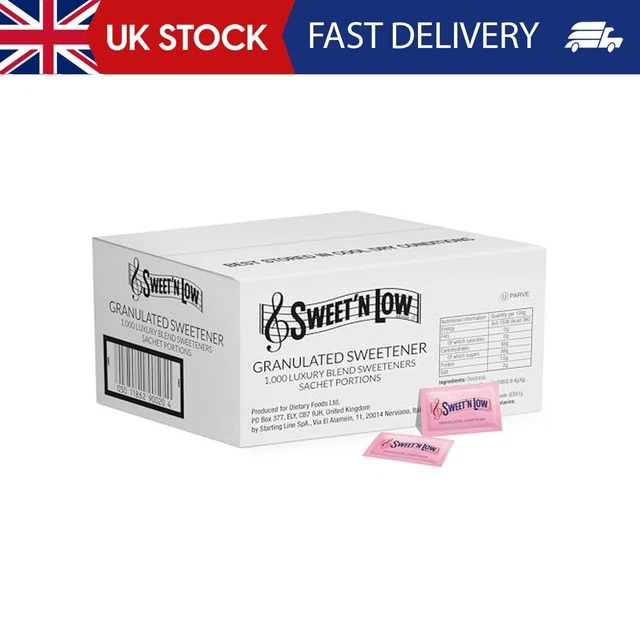 SWEET'N LOW GRANULATED Sweetener - 1000 Sachet Portions, Low Calorie ...