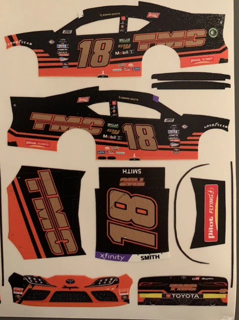 CUSTOM 2023 SAMMY Smith #18 TMC 1/64 Scale NASCAR Peel & Stick Decals ...