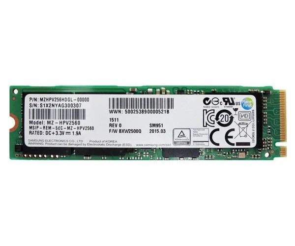 SAMSUNG 256 GB NVMe M.2 Solid State Drive M2 SSD MZHPV256HDGL 200 220 ...