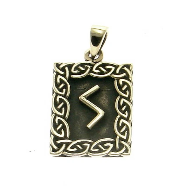 RUNA SOWILO VIKINGO Bronce Colgante Símbolo Joya Nuevo EUR 12,80 ...