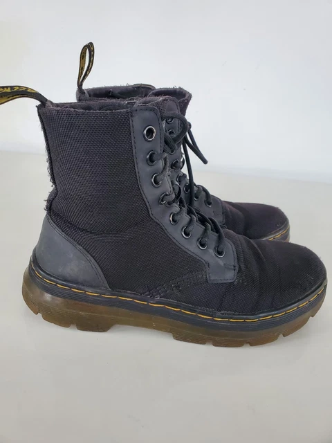 DR. MARTENS Mens Combs Boots Black Extra Tough Nylon+Rubbery Lace Up ...
