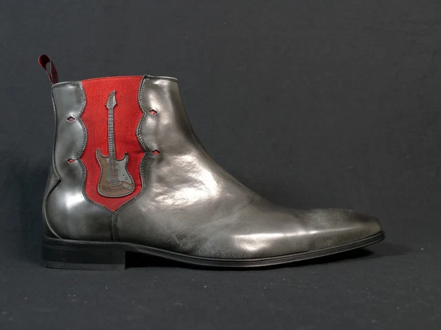 JEFFERY-WEST 'MUSE' GREY Fume leather SCARFACE 'Clapton' Chelsea boot ...
