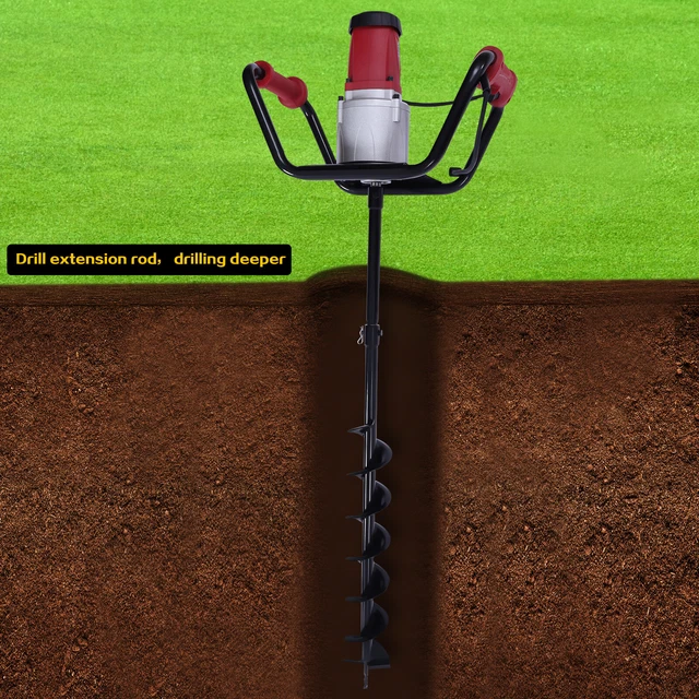 ADJUSTABLE ELECTRIC POST Hole Digger 1.5KW 1.6HP Auger Digging Drilling ...