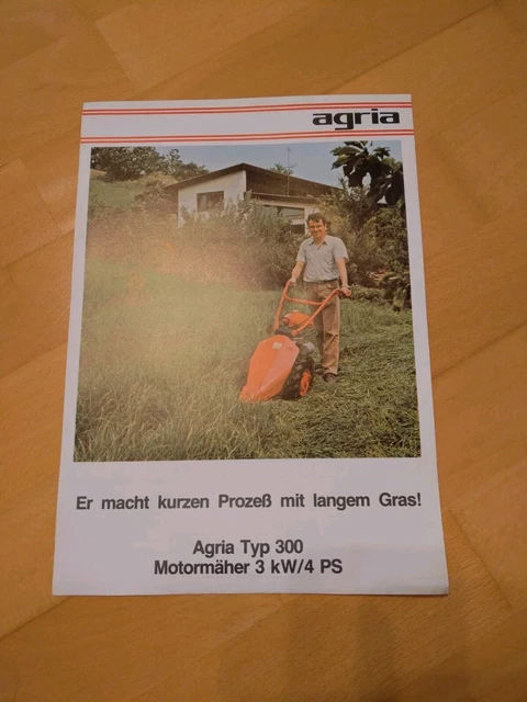 AGRIA 300 MOTORMÄHER Prospekt Balkenmäher EUR 8,90 - PicClick DE
