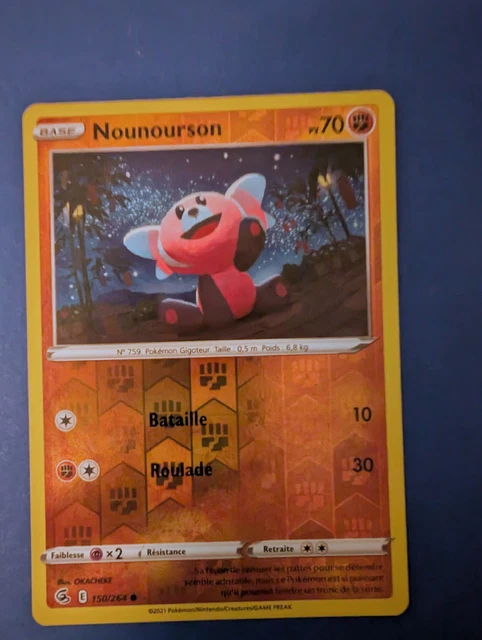 CARTE POKEMON NOUNOURSON 150/264 REVERSE Epée et Bouclier 8 EB08 FR ...
