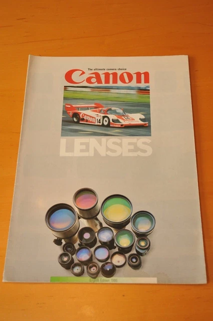 CANON FD LENSES brochure / fold out chart of FD lenses, 1986 A4 size £ ...