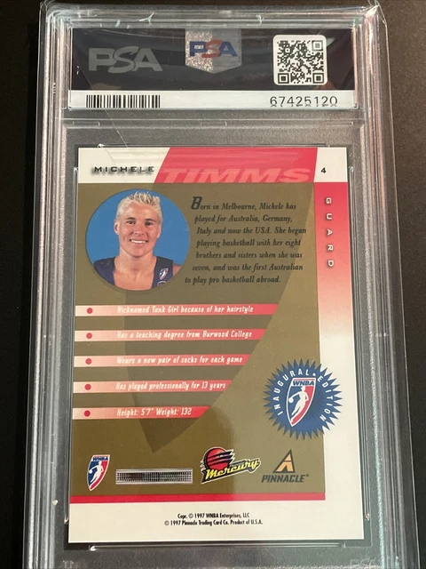 1997 PINNACLE WNBA Executive Collection Michele Timms PSA 6 Phoenix ...