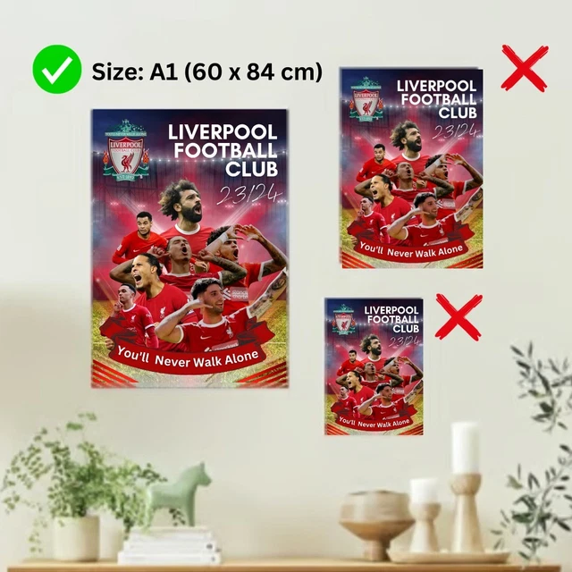 LIVERPOOL FC 2023/24 Large A1 poster Salah Gakpo Szoboszlai Van Dijk ...