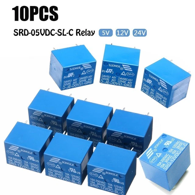 DIY 5 PIN SRD-05VDC-SL-C SRD-12VDC-SL-C Relays SRD-24VDC-SL-C Power ...