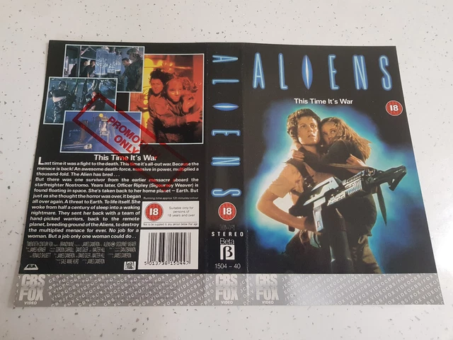 ALIENS - Sample VHS Video Sleeve - Large Box - No Tape £39.99 - PicClick UK