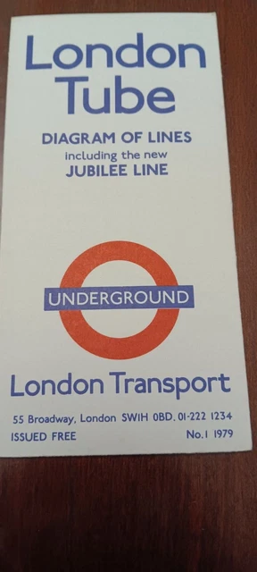 1979 NO. 1 London Transport Underground Map Diagram of Lines Tube $27. ...