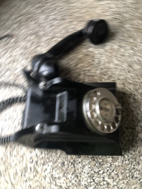 VINTAGE 1940'S GPO 332L Rotary Dial Telephone in Black Bakelite PL58 ...