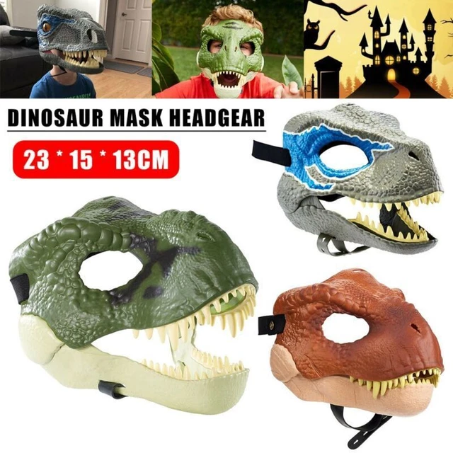JURASSIC WORLD VELOCIRAPTOR BLUE Dinosaur Dino Moving Mask - Camp ...