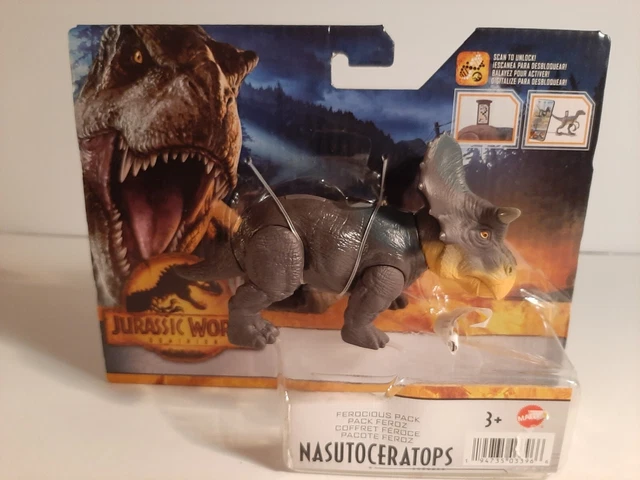 JURASSIC WORLD DOMINION Nasutoceratops Figure Ferocious Pack Mattel ...