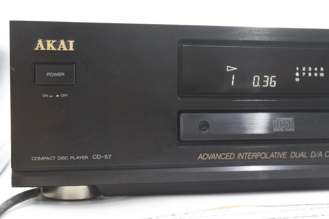 RARE VINTAGE AKAI CD-57 Interpolative Dual D/A Converter CD Player £99. ...