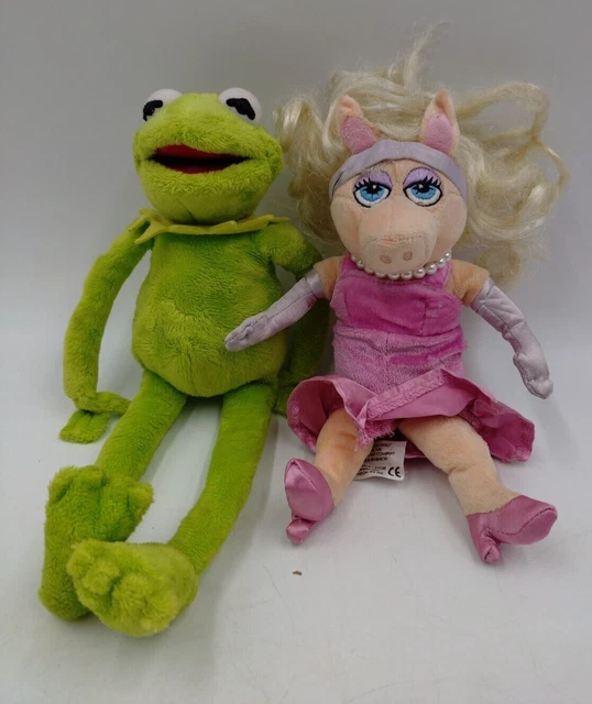 DISNEY JIM HENSON The Muppets Kermit & Miss Piggy Beanie Soft Plush ...