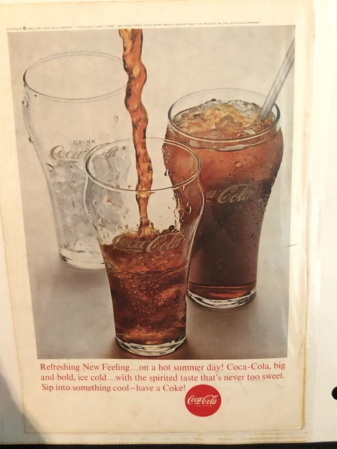 VINTAGE COKE COCA Cola Advertisement Ad Magazine Original Antique 60's ...