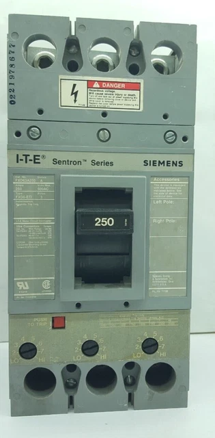 SIEMENS SENTRON I-T-E 250Amps 3 Poles Circuit Breaker Fxd63A250 ...