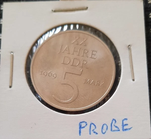 DDR – PROBE 5 Mark 1969 20 Jahre DDR – Nickelprobe (Materialprobe) EUR ...
