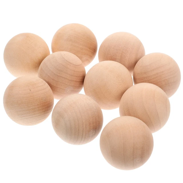 10 PCS UNFINISHED Wood Ball Small Rounds for Crafts Project Accessories ...