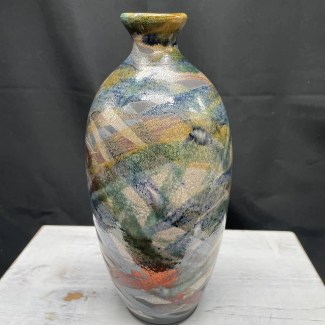 VINTAGE ART POTTERY Raku Glazed Beautiful Vase Signed Joe Winters ...