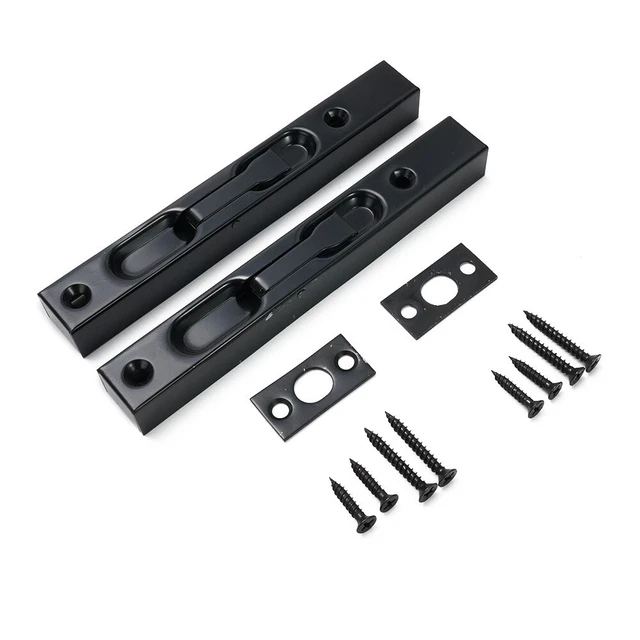 COMPOSITE DOUBLE DOOR Stainless Steel Flush Bolt Latch Lock Set 2 Pack ...