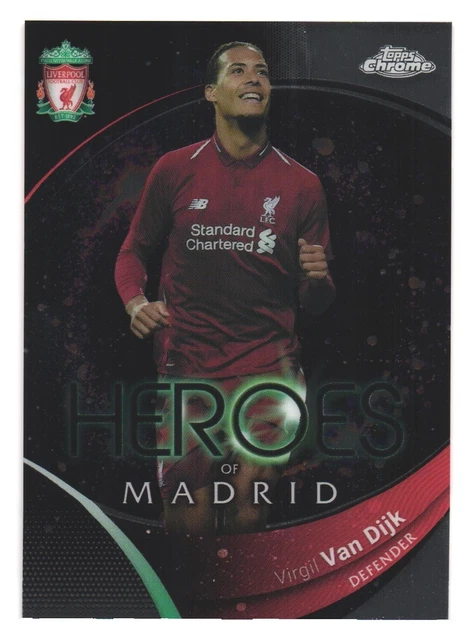 2023-24 TOPPS CHROME Liverpool FC Team Set Heroes of Madrid Virgil van ...