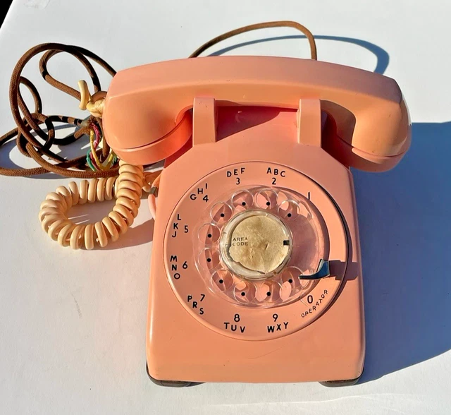 VINTAGE BUBBLE GUM Pink Rotary Telephone Original Cord, Wire & Plug £85 ...