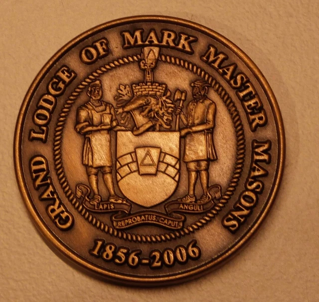 MASONIC GRAND LODGE of Mark Master Masons 150 year Commemorative Coin ...