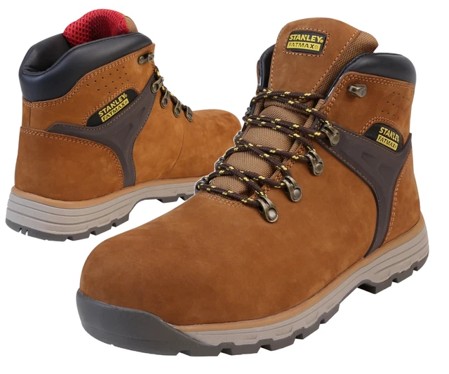 NEW MENS STANLEY Fatmax Safety Steel Toe Cap Work Leather Boots Ankle ...