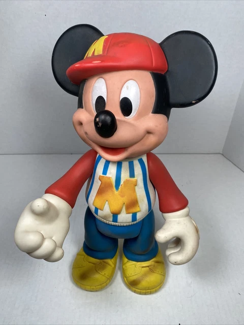 VINTAGE RUBBER PLASTIC Mickey Mouse Baseball Posable Head Arms Legs 12 ...